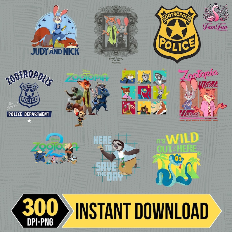 9+ Zootopia 2 PNG Clipart Bundle, Cute Zootopia 2 Characters Png ...