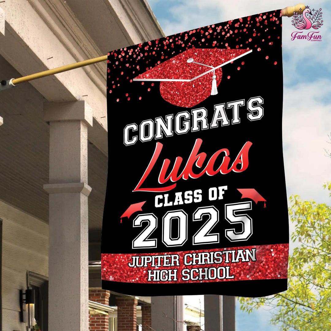 Custom Graduation Flag, Graduation Garden Flag, Graduate Yard Sign ...