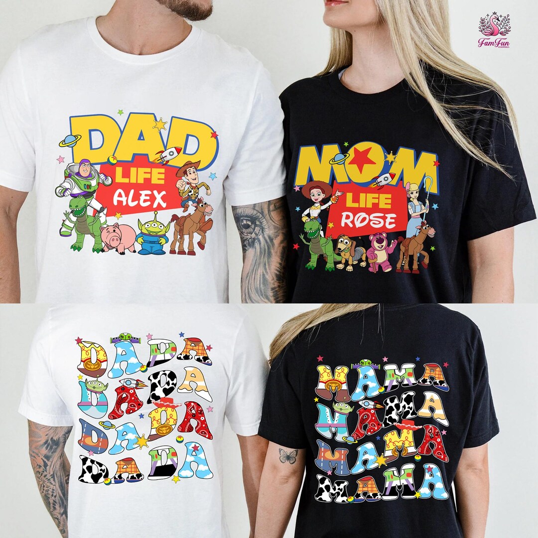 Custom Toy Story Mom Life Dad Life Shirt, Toy Story Mom and Dad Shirt ...