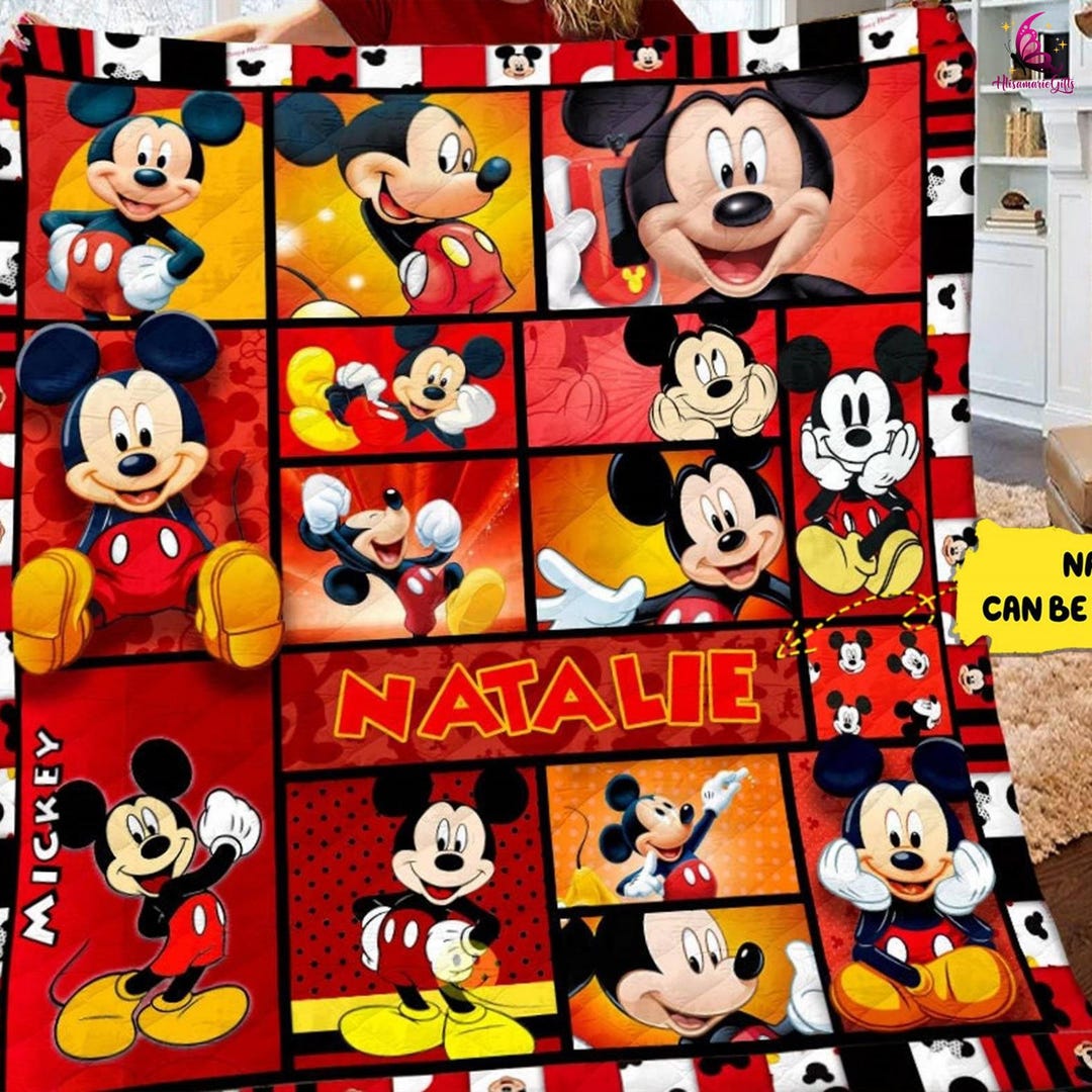 Personalized Mickey Mouse Blanket, Disneyland Mickey Blanket, Mickey ...