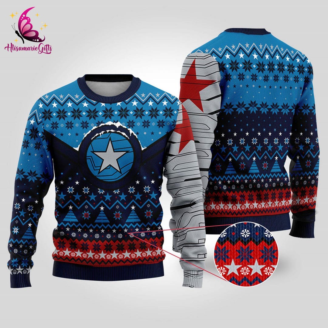 Winter Soldier Ugly Sweatshirt, Winter Soldier Bucky Barnes Christmas ...