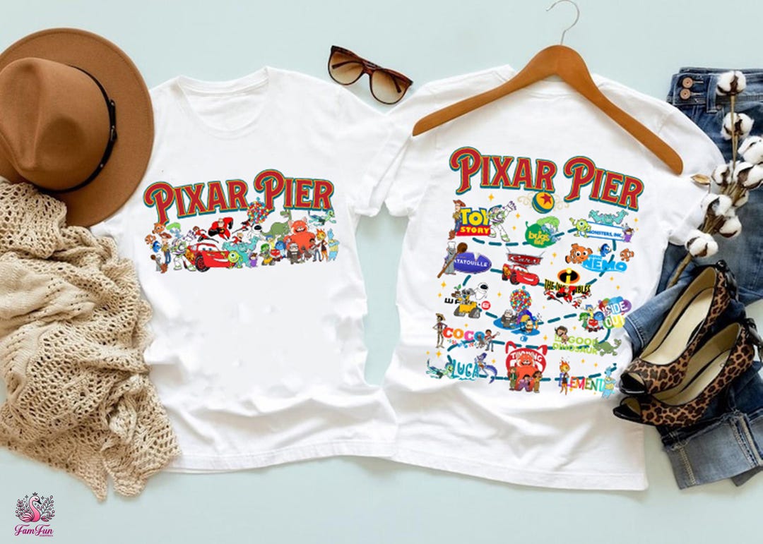 Vintage Disneyland Pixar Pier Shirt, Pixar Movie Shirt, Disneyland ...