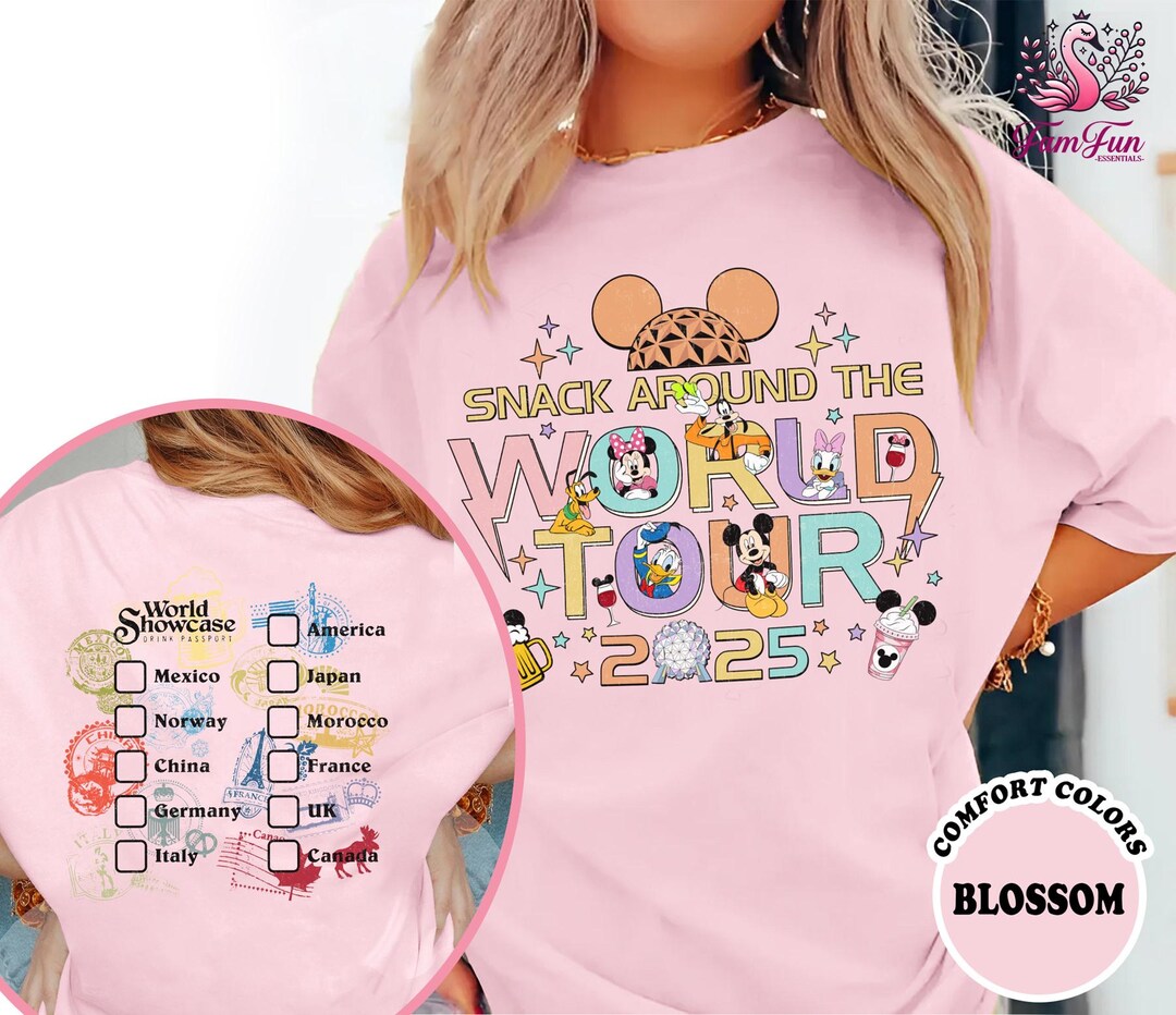 Snack Around the World Tour Shirt, Epcot World Showcase, Epcot Comfort ...