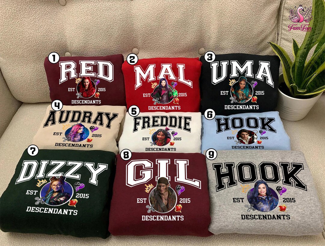 Descendants Characters Group Shirt, Descendants the Rise of Red ...
