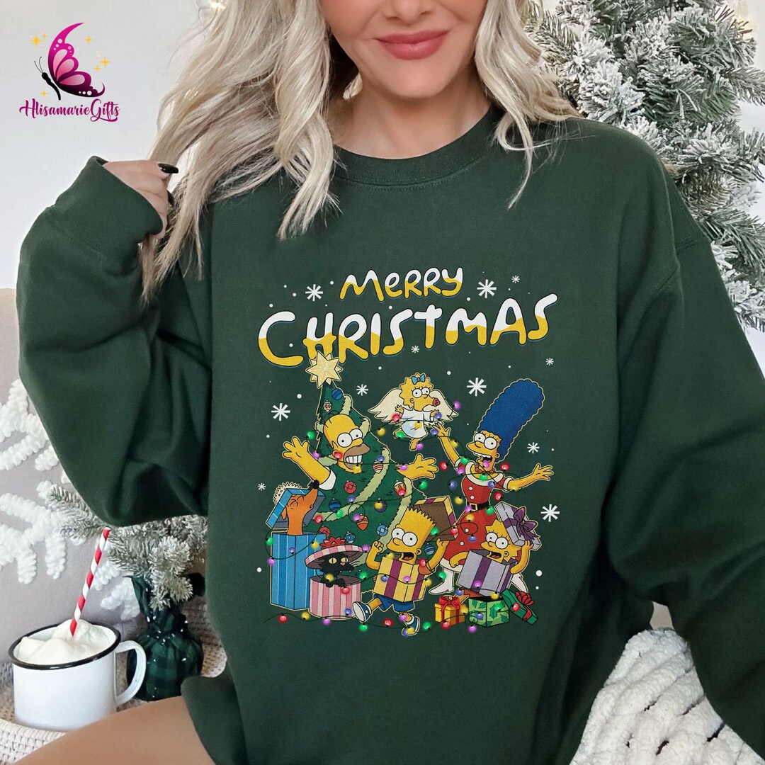 The Simpsons Family Christmas Shirt, the Simpson Christmas, Simpson ...