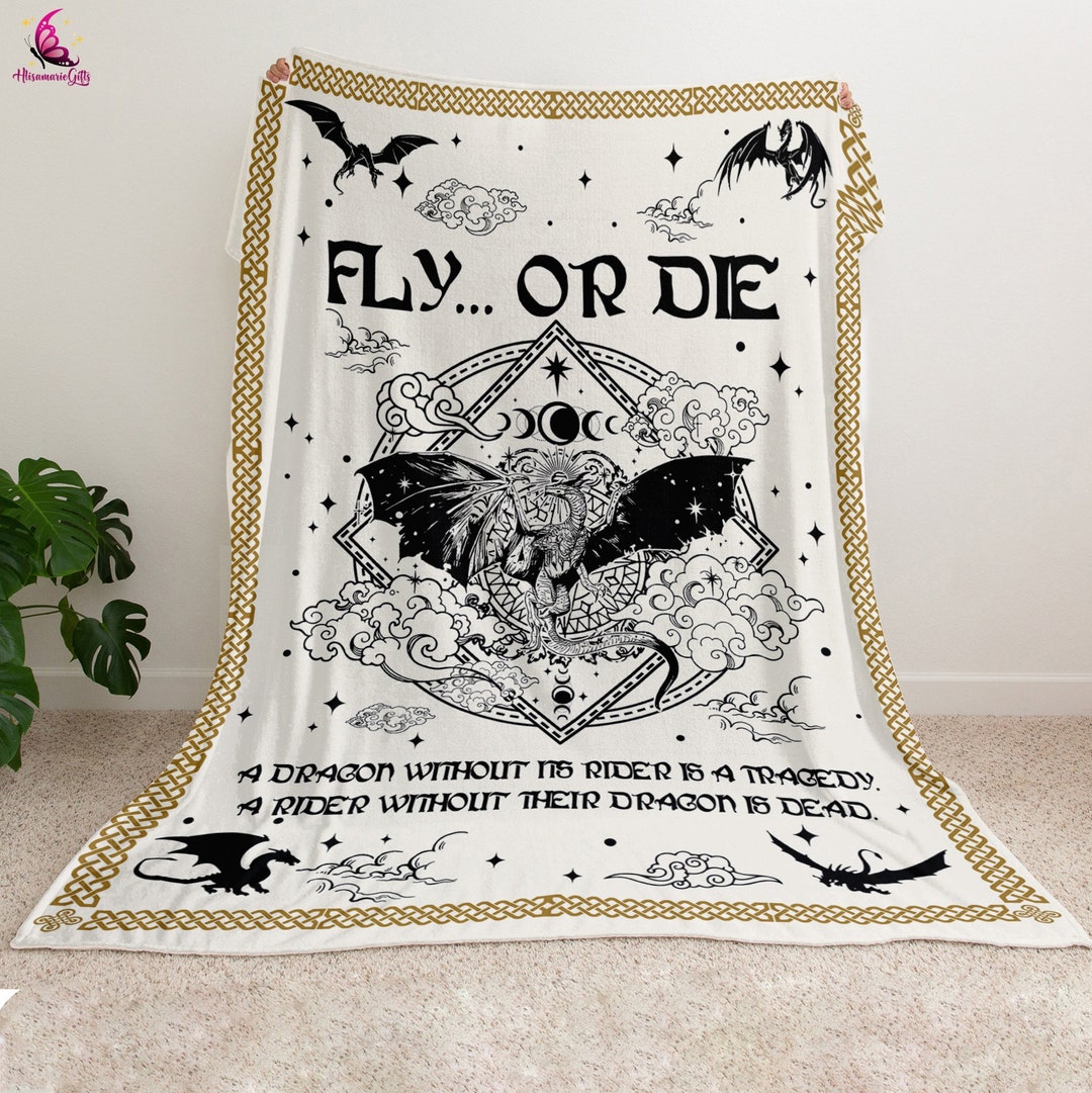 Fourth Wing Throw Blanket Couch, Fly or Die, Dragon Wing, Reader Gift ...