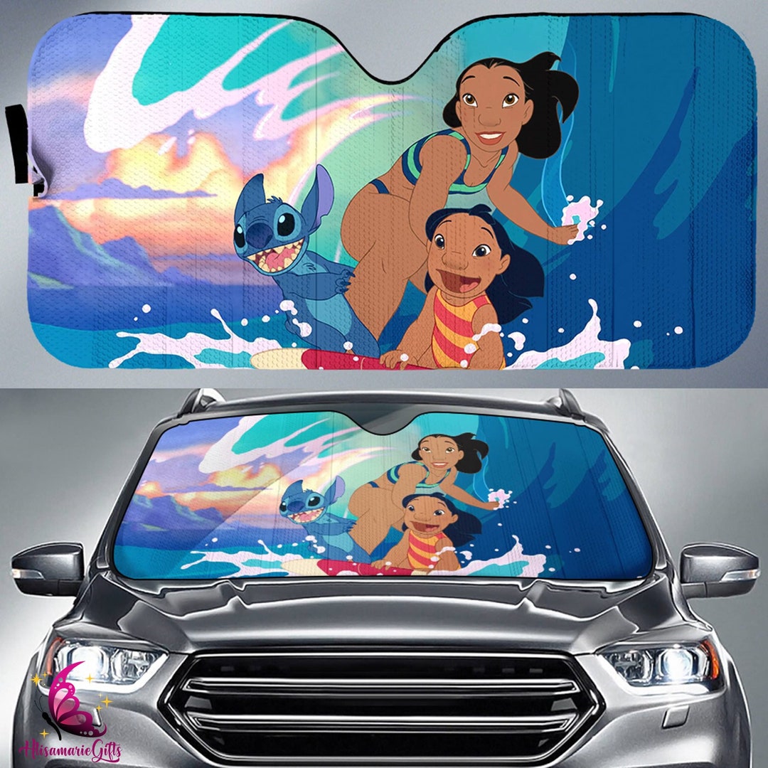 Lilo and Stitch Car Sun Shade, Nani Pelekai Surfing Car Sun Shade, Car ...