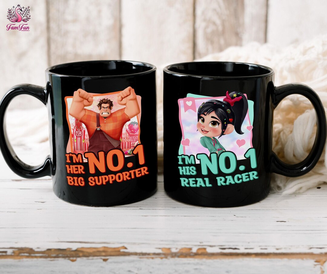 Ralph and Vanellope Couple Mug | His and Her Mug | Wreck-it Ralph Movie ...