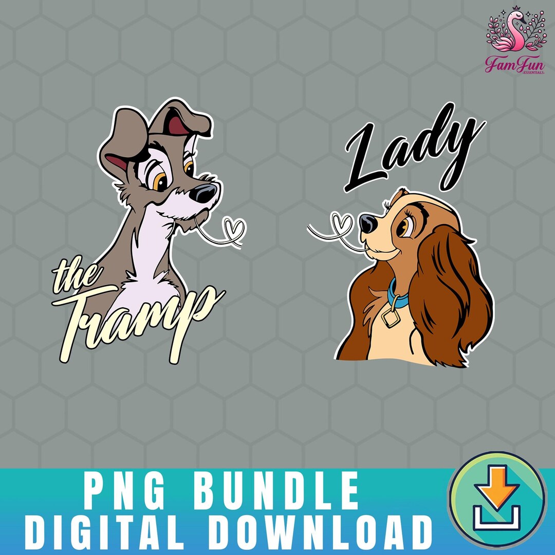 Lady and the Tramp Png Bundle Download, Valentines Day Couple Shirt ...