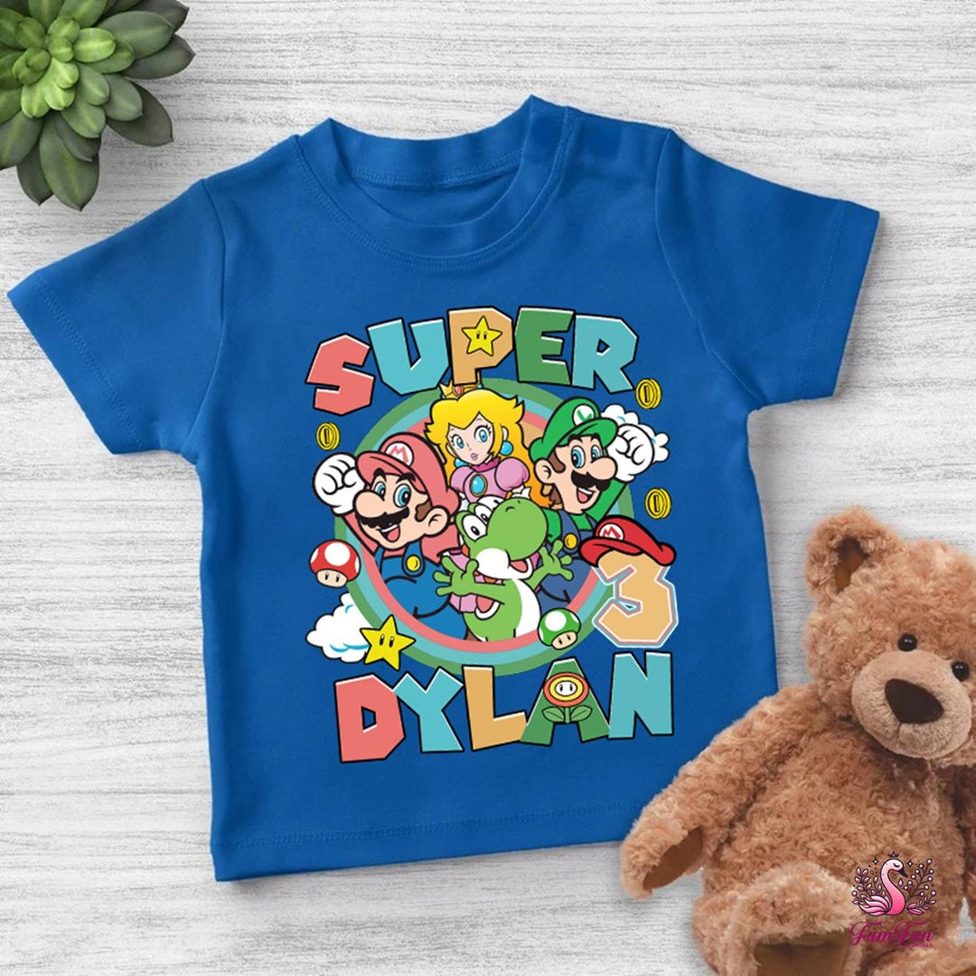Custom Name and Age Super Mario Bros Shirt | Princess Peach Shirt ...