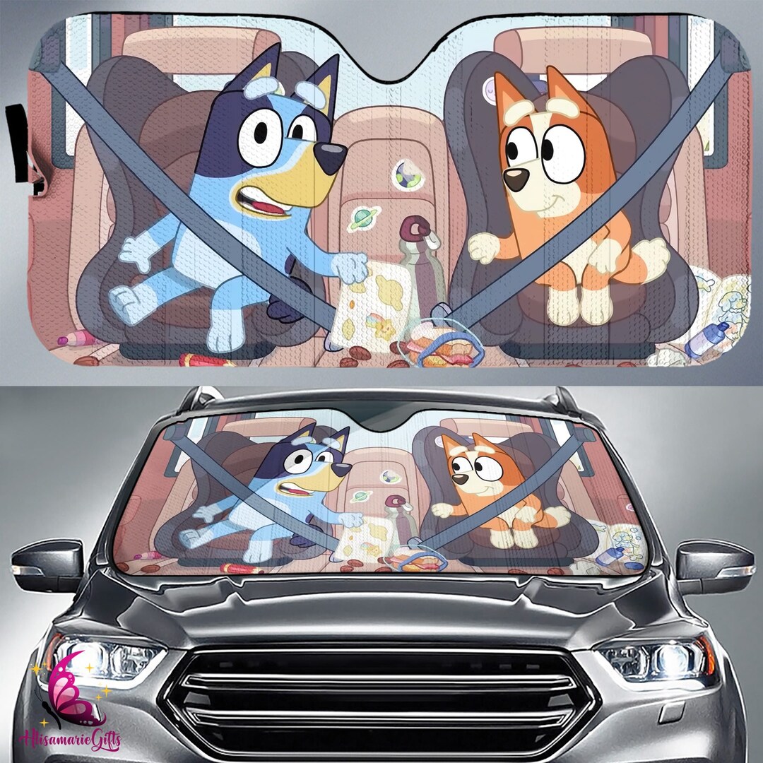 Bluey and Bingo Shirt Bluey Car Sunshade Cartoon Car Sunshade Bluey ...