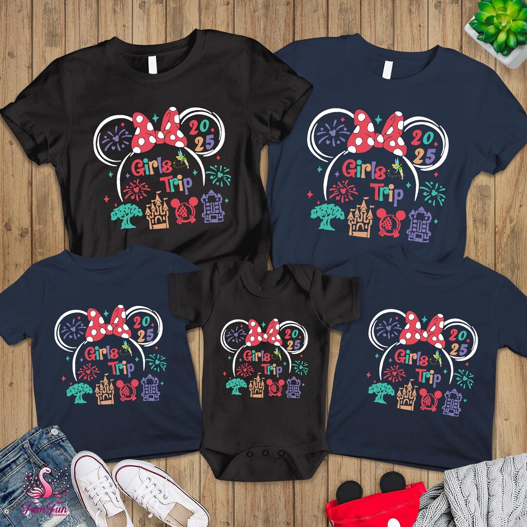 Disneyland Girls Trip 2025 T-shirt, Minnie Mouse Girls Trip Shirt ...