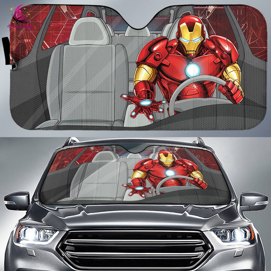 Iron Man Tony Stark Car Sunshade, Avengers Superhero Car Sun Shade ...