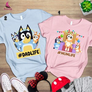 Dad Life Bluey Shirt Bluey Shirt Bluey Bandit Chilli and Bingo Shirt ...