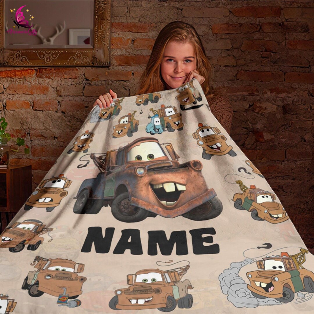 Custom Name Tow Mater Blanket, Disneyland Cars Movie Blanket, Birthday ...