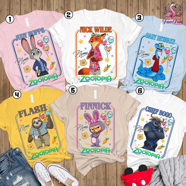 Zootopia Movie 2025 Characters Group Shirt, Judy Hopps Nick Wilde ...