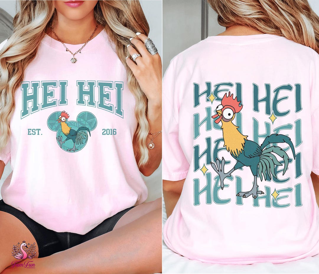 Hei Hei Two-sided T-shirt, Moana Movie Character Shirt, Moana Hei Hei ...