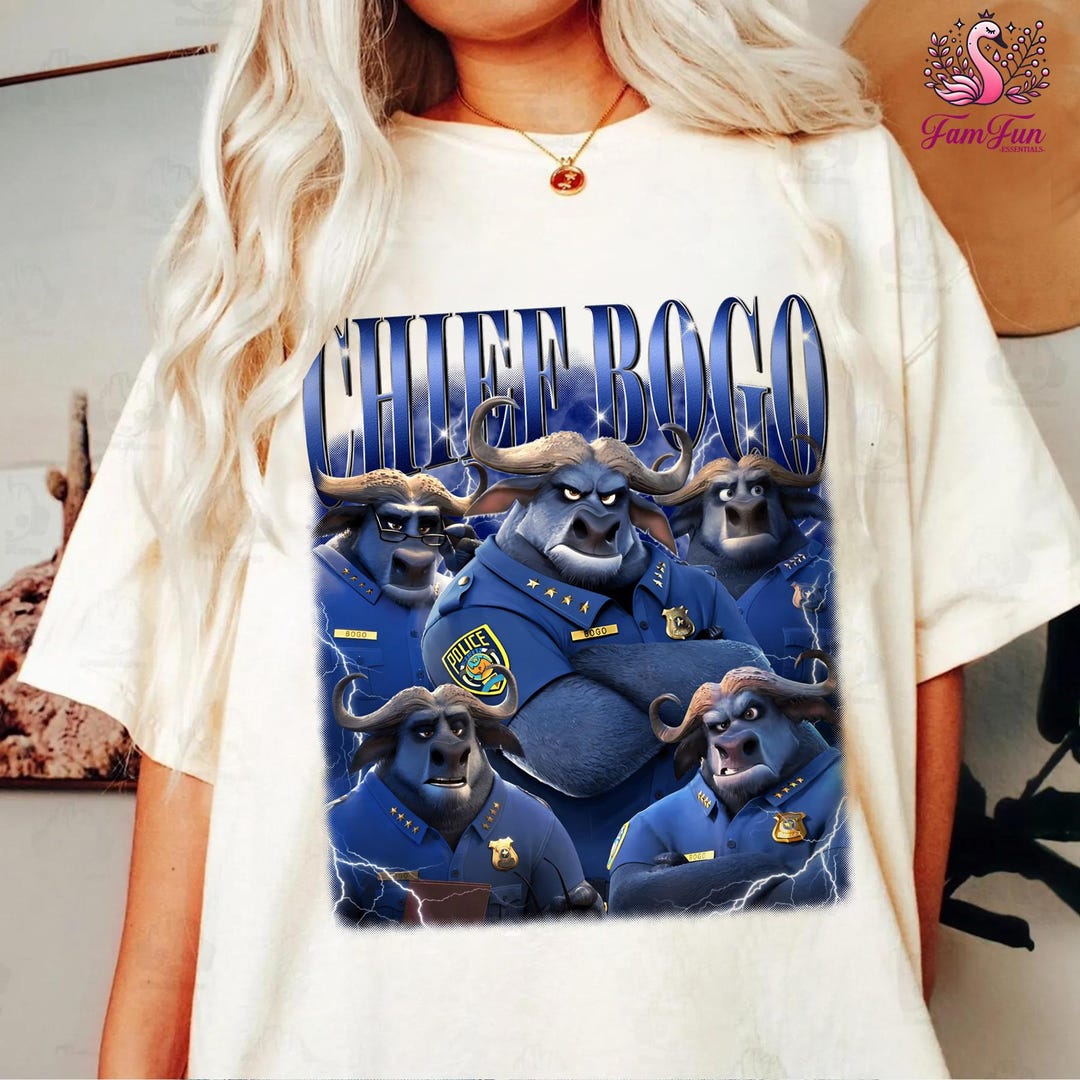 Chief Bogo Zootopia Character Shirt, Comfort Colors, Nick Wilde Judy ...