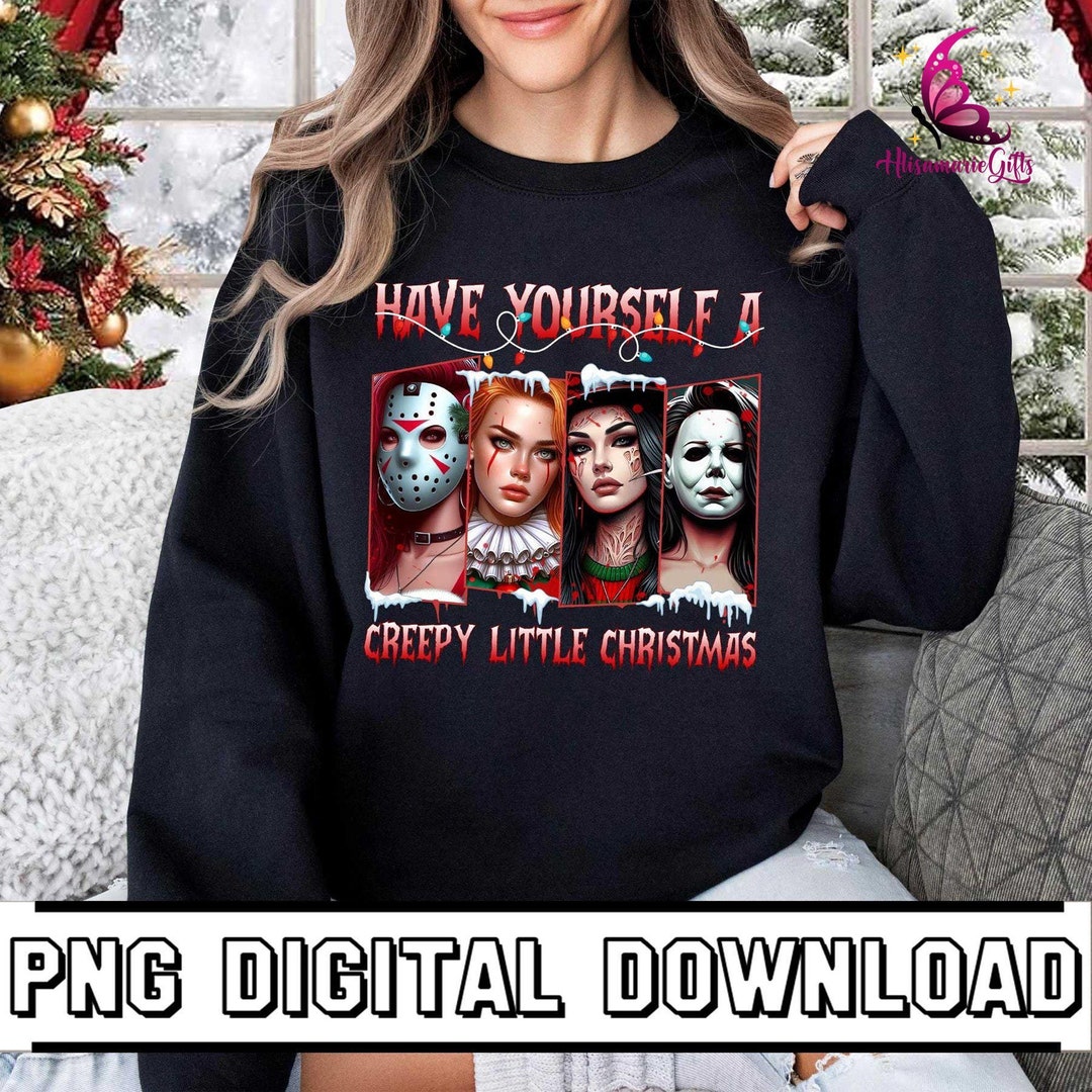 Christmas Horrors Png, Retro Christmas Png, Creepmas Png, Christmas ...