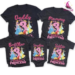 Custom Princess Birthday Shirt, Family Matching Shirt, Birthday Princess Shirt, Disneyland ...