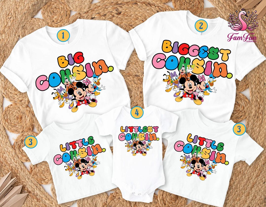 Mickey and Friends Big Cousin Shirt, Biggest Cousin Shirt, Vintage ...