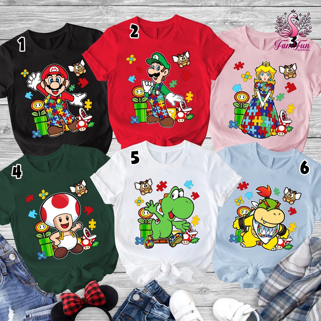 Custom Super Mario Autism Awareness Shirt, Autism Awareness Shirt ...