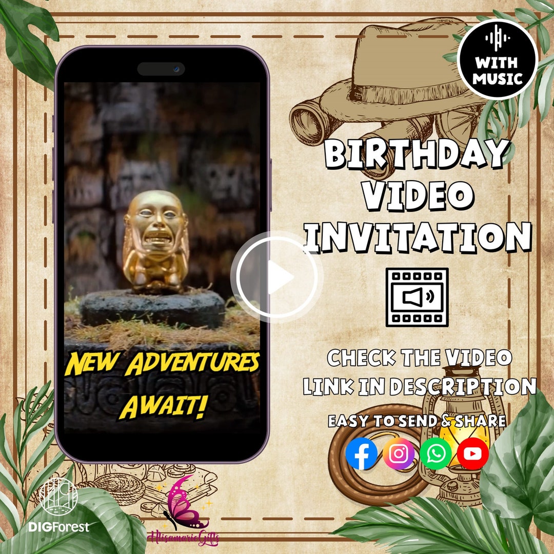 Indiana Jones Birthday Invitation Video Editable on Canva, Indiana ...