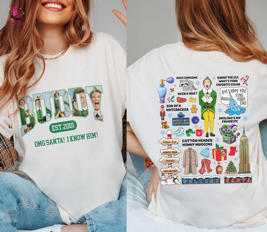 Buddy the Elf Christmas 2-sided Shirt, Buddy the Elf Shirts, Funny ...