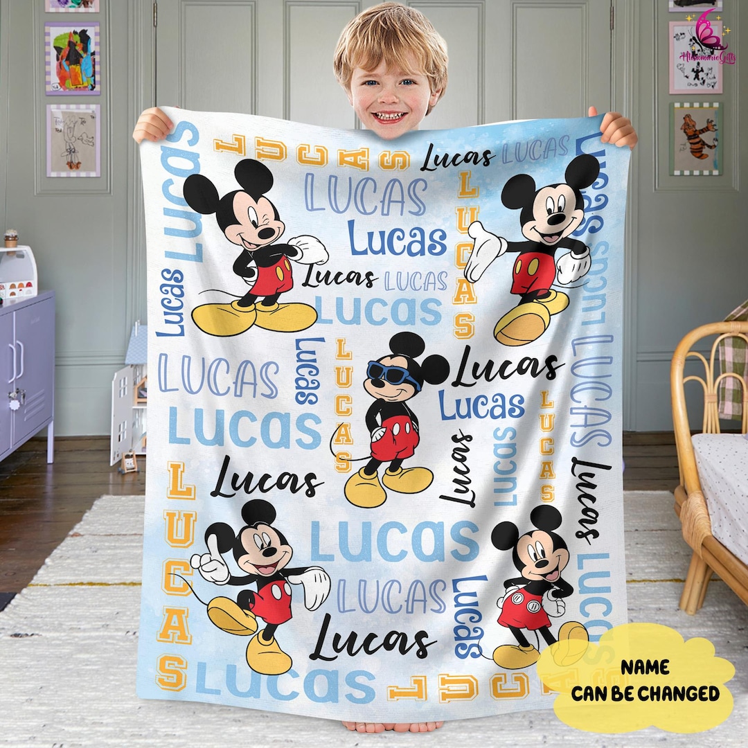 Personalized Mickey Fleece Blanket, Mickey Mouse Blanket, Disneyland ...