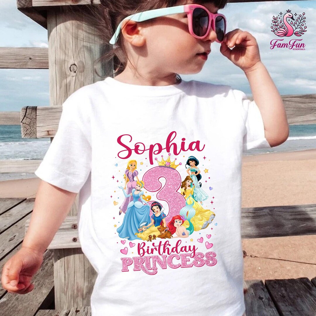 Custom Birthday Princess Shirt, Princess Birthday Girl Shirt, Disneyland Princess Shirt ...