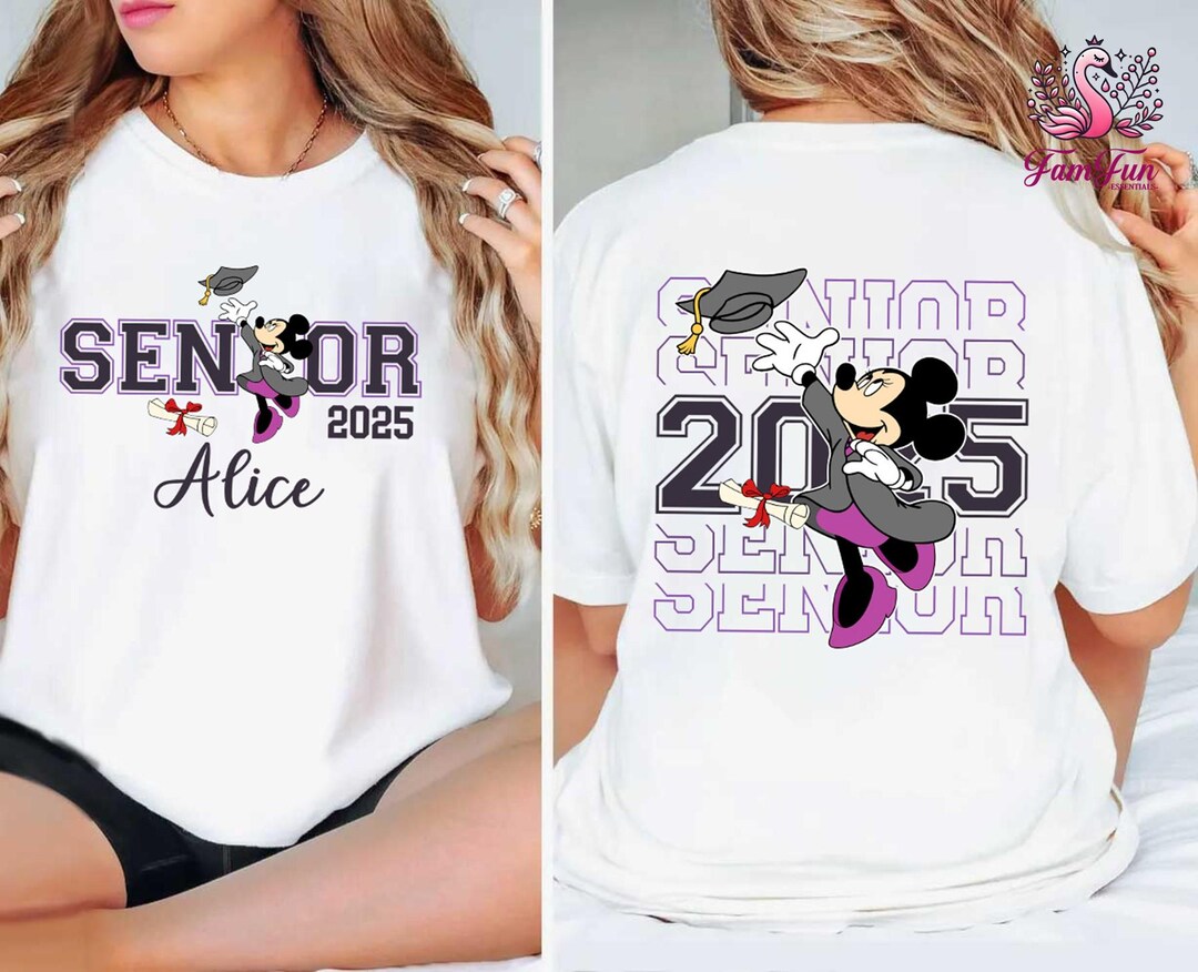 Custom Minnie Senior 2025 Graduation T-shirt, Minnie Graduation Shirt ...