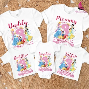 Custom Princess Birthday Shirt, Family Matching Shirt, Birthday Princess Shirt, Disneyland ...
