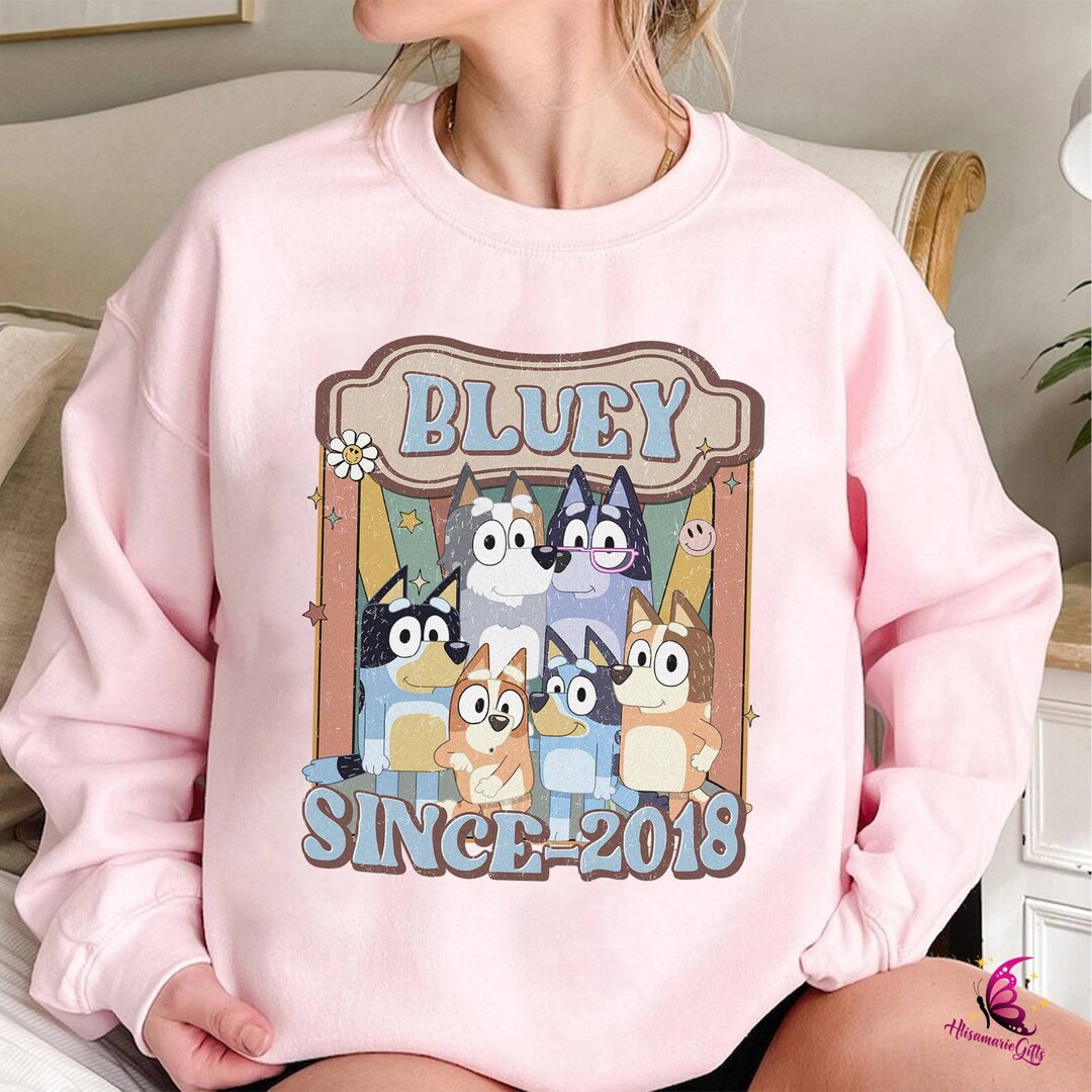 Retro Bluey Family Since 2018 Shirt Blue Dog Family Matching Shirt ...
