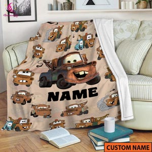 Custom Name Tow Mater Blanket, Disneyland Cars Movie Blanket, Birthday ...