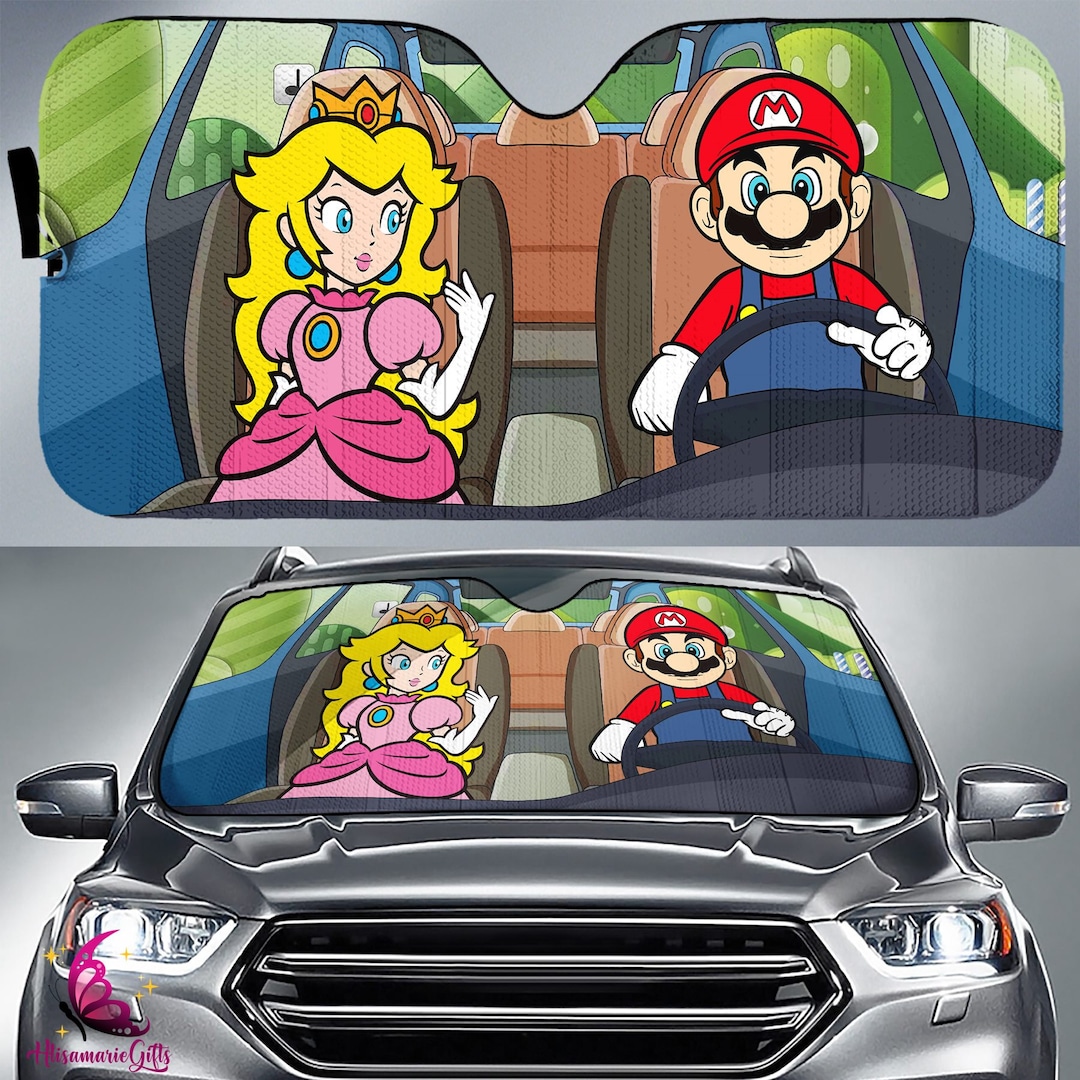 Super Mario Princess Peach Car Sun Shade | Princess Peach Mario Car ...