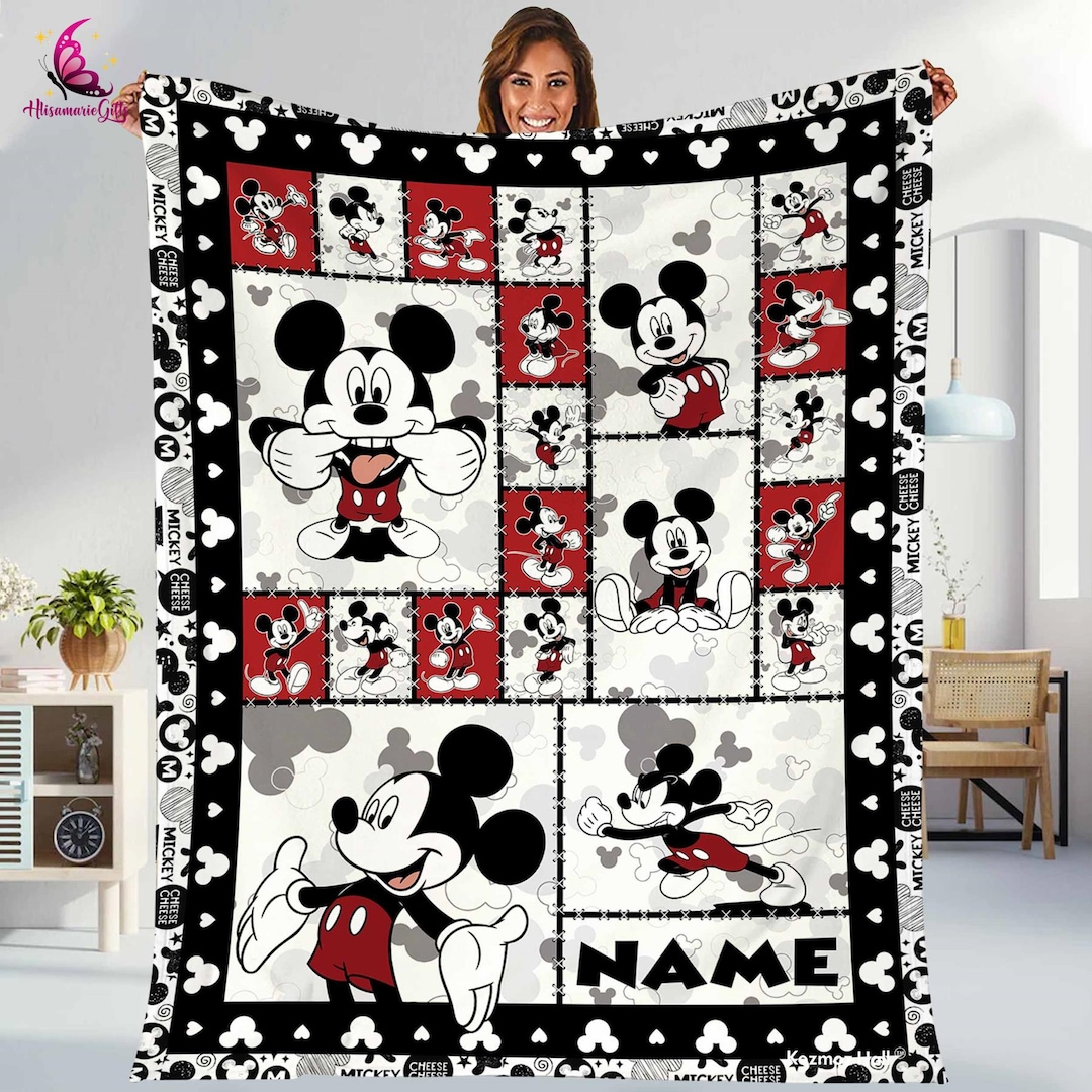 Personalized Mickey Mouse Blanket, Disneyland Mickey Blanket, Mickey ...