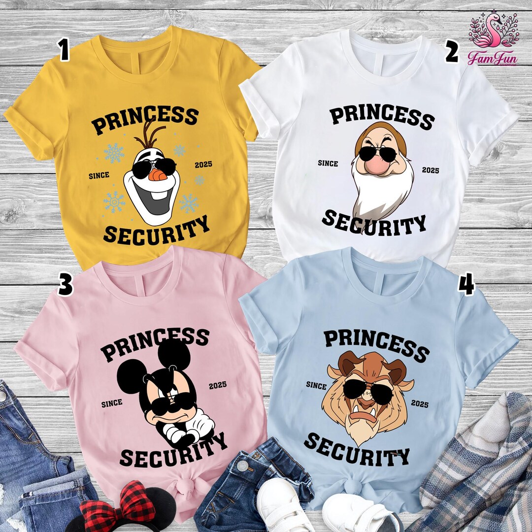 Personalized All Characters Mickey Olaf Grumpy Beast Princess Security ...