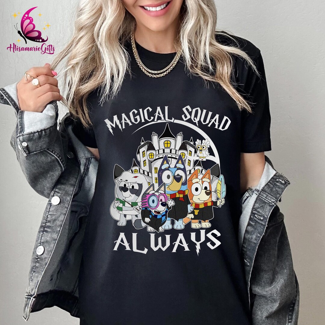 Bluey Potter Shirt, Magical Squad Shirt, Bluey Wizard School Shirt ...