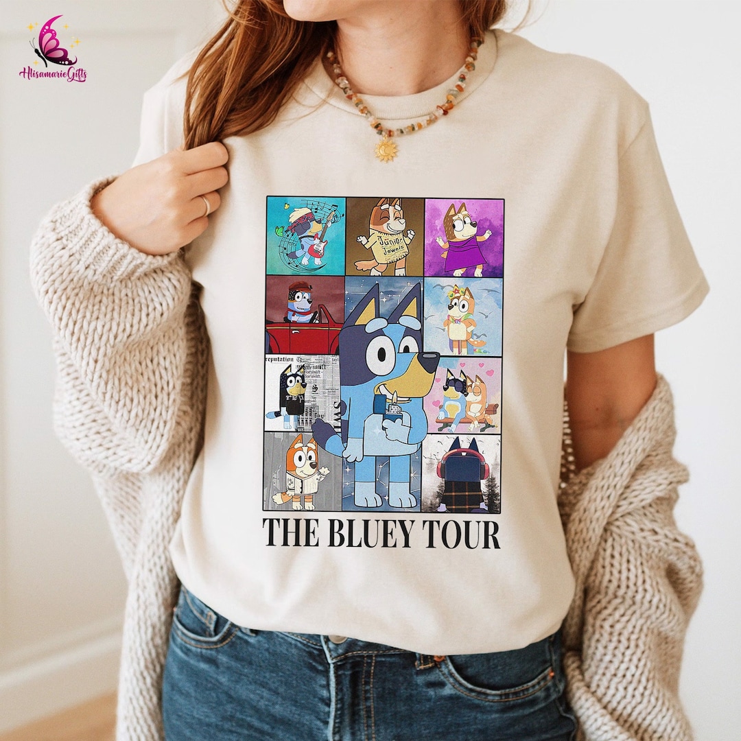 Vintage the Bluey Tour Shirt Bluey Characters Shirt Bluey Fan Movie ...