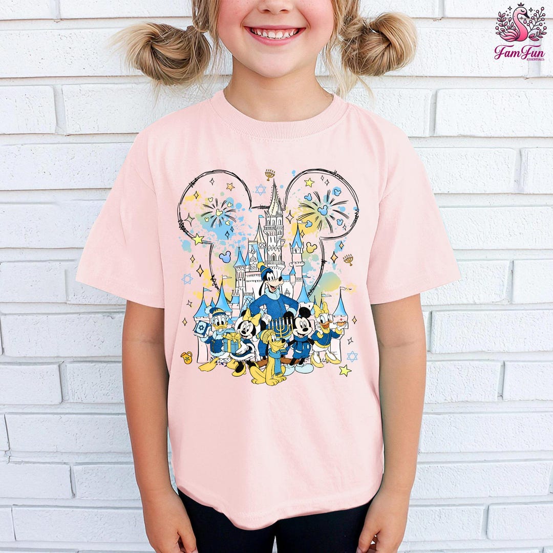 Mickey and Friends Hanukkah Menorah Shirt, Disneyland Jewish Holiday ...