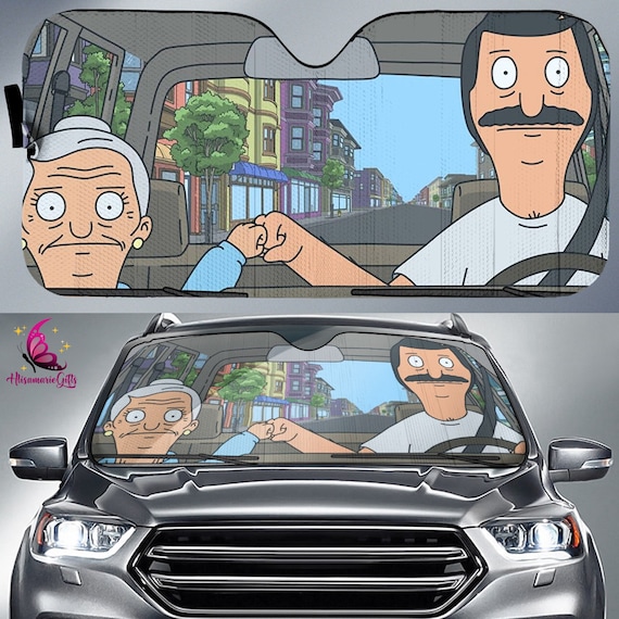 Bob s Burgers Cartoon Car Sunshade Bob Belcher Edith Cranwinkle Bobby Driver Car Sun Shade Bob s Burgers Cars Accessories Car Windshield Etsy