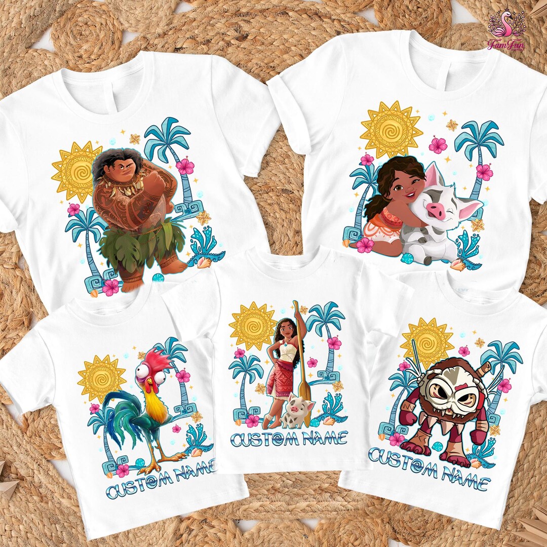 Personalized Moana Family Matching Shirts, Moana Movie Characters Shirt ...