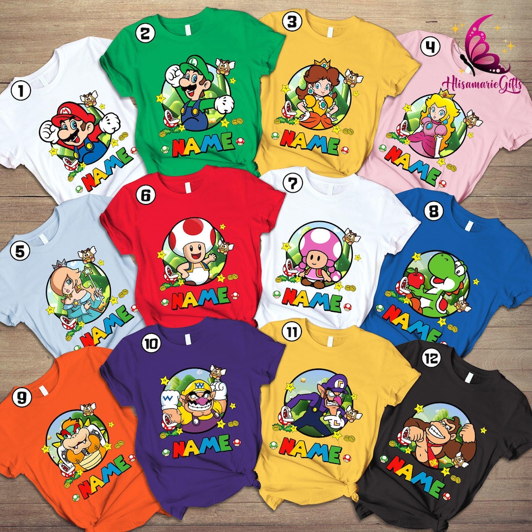Super Mario Shirt, Super Mario Birthday Shirt, Super Mario Family Shirt ...