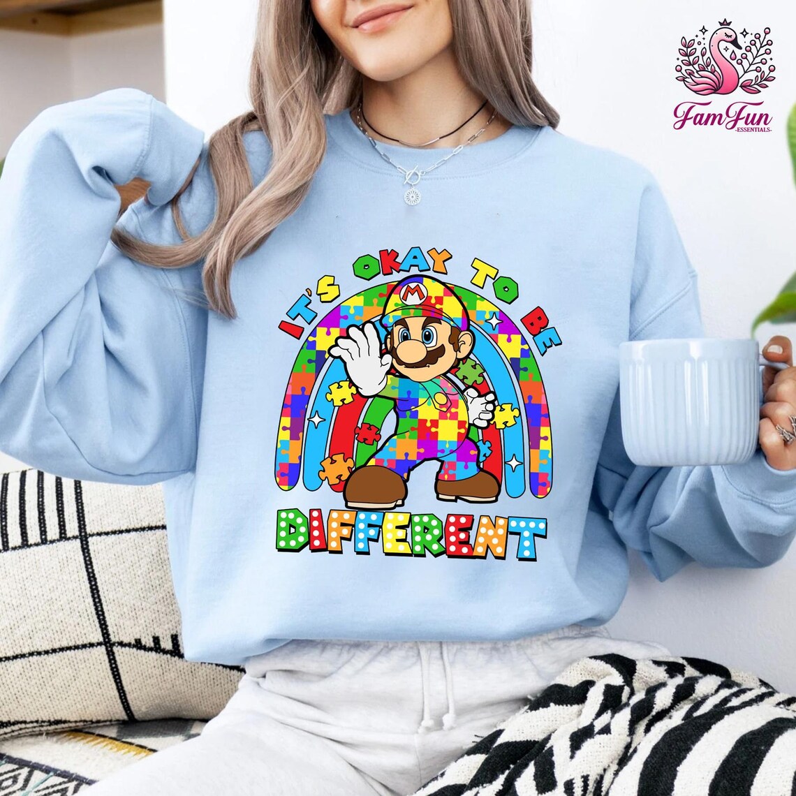 It’s Okay to Be Different Super Mario Shirt, Super Mario Autism ...