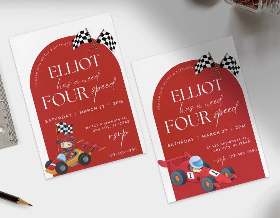 Need Four Speed Birthday Invitation Templates, 5x7 Birthday Templates ...