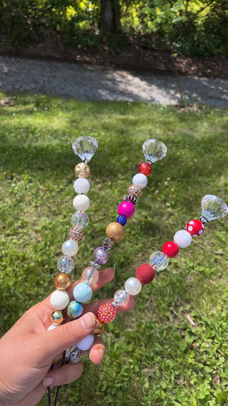 Custom Jeweled Garden Wand, Glass Bead Garden Wands, Outdoor Suncatcher ...