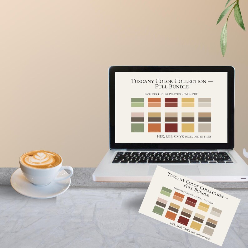 Tuscany Color Palette Bundle -warm Italian Neutrals for Branding and ...