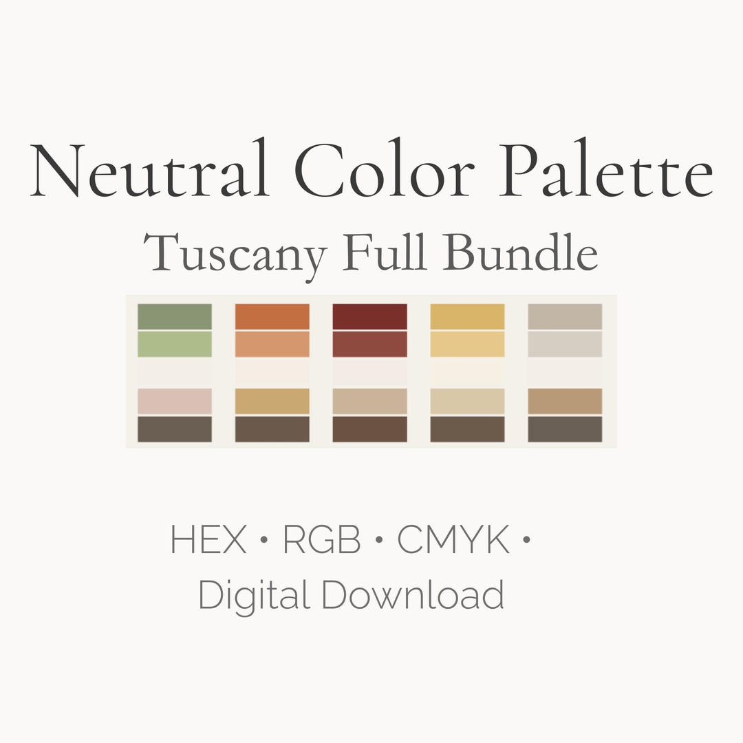 Tuscany Color Collection — Full Bundle • Warm & Earthy Neutral Palettes ...