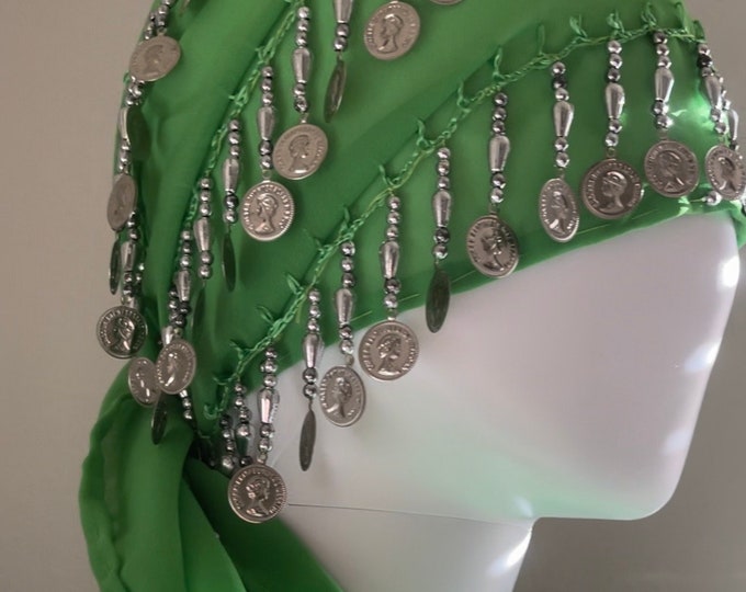 Handmade Arabic Coin Scarf – Belly Dance Hip Sash, Traditional Costume ...