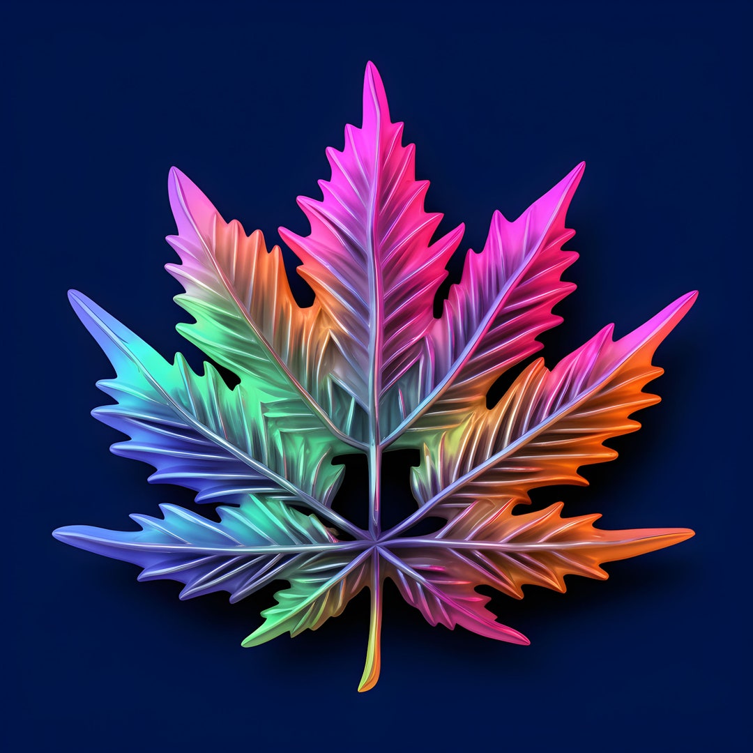 Neon Rainbow Marijuana Leaf - Etsy